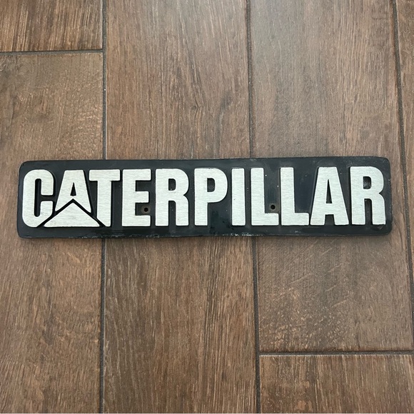 Caterpillar | Wall Decor | Vintage Metal Caterpillar Logo Sign 5 X 3 ...